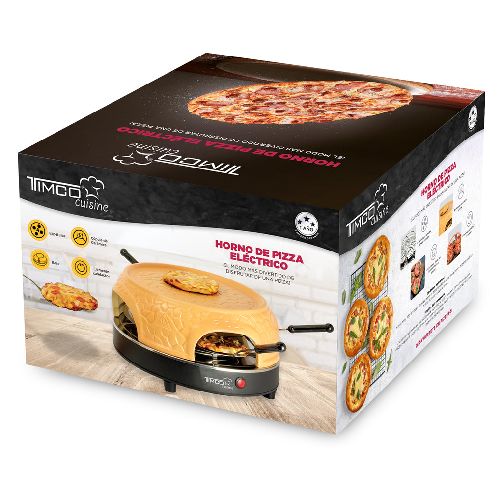 Horno Eléctrico para Pizza Mini Portátil Cerámica 4 Piezas Timco PIZZA ...