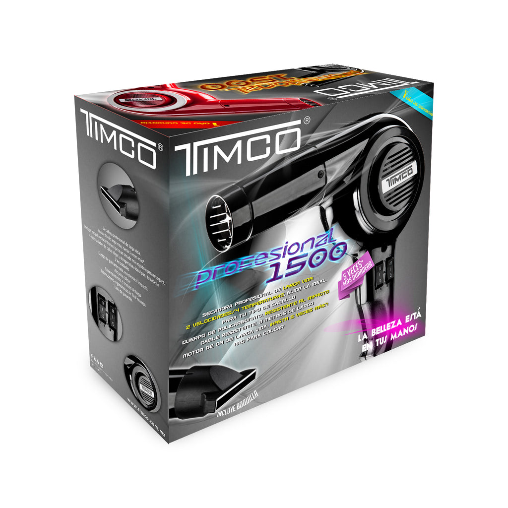 Secadora de Cabello Profesional con Boquilla Timco SP-1500 – timco.com.mx