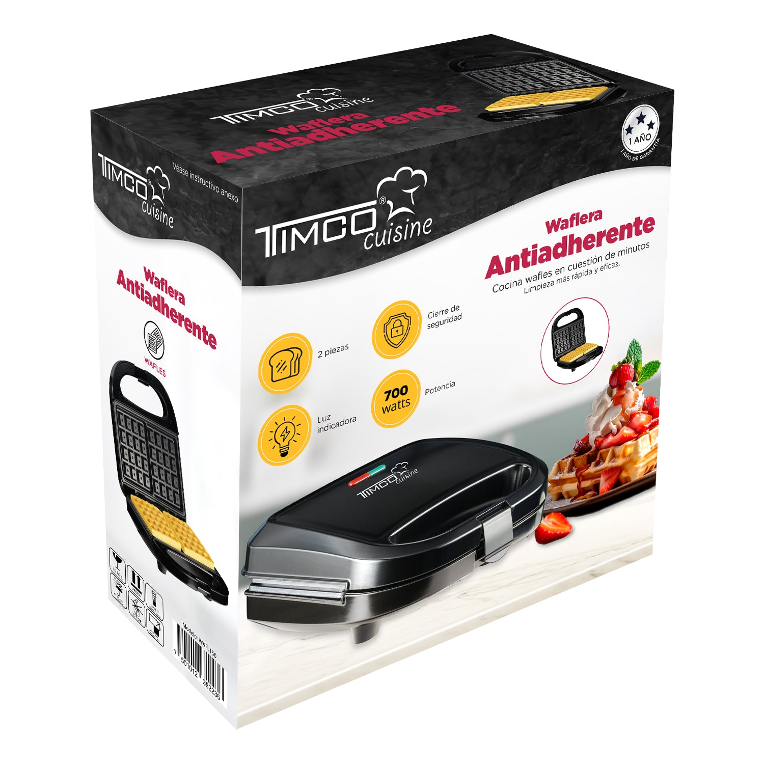 Wafflera Eléctrica Maquina para Waffles Estilo Belga con Doble Plancha – timco.com.mx