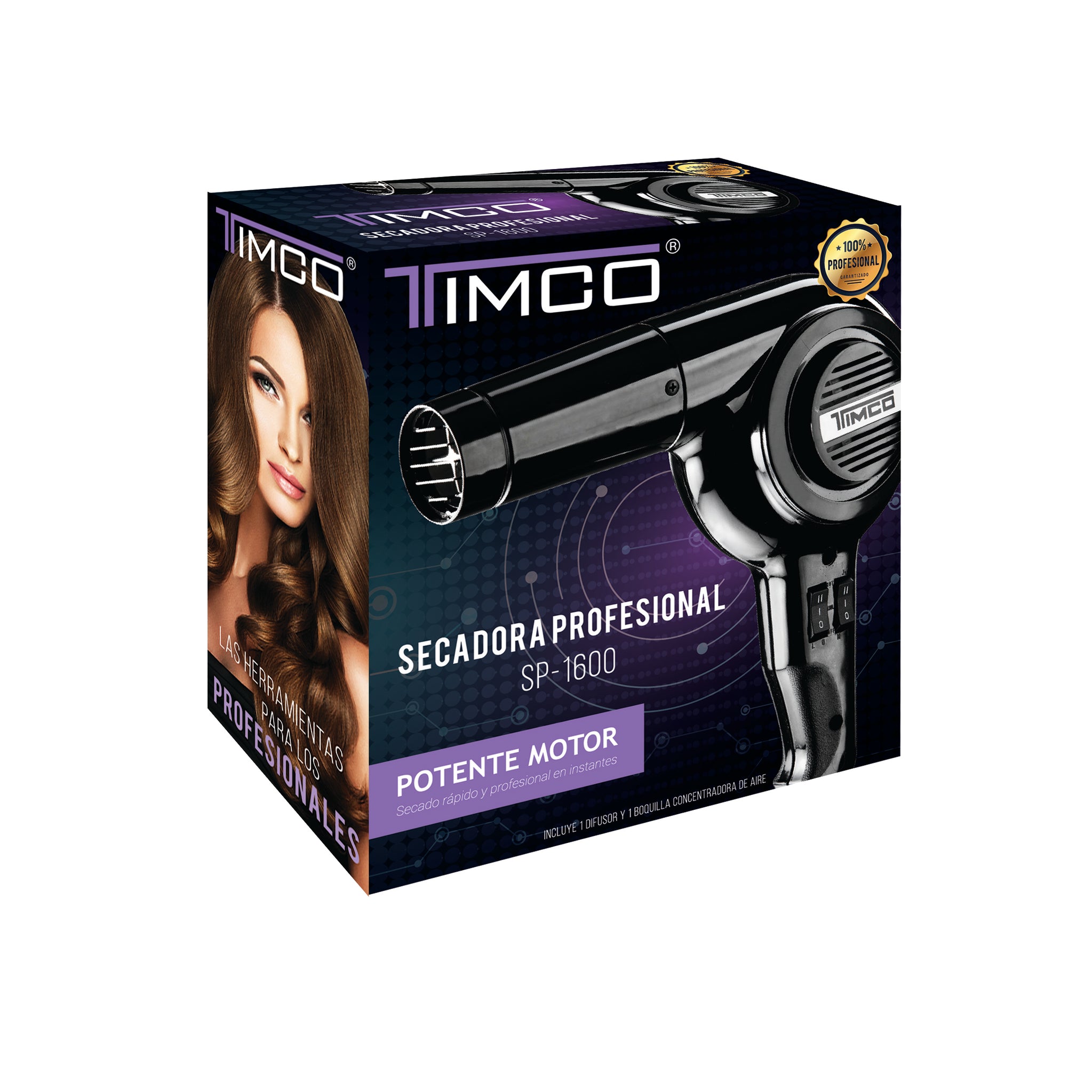 Secadora de Cabello Profesional Estilo Retro con Boquilla y Difusor Ti ...