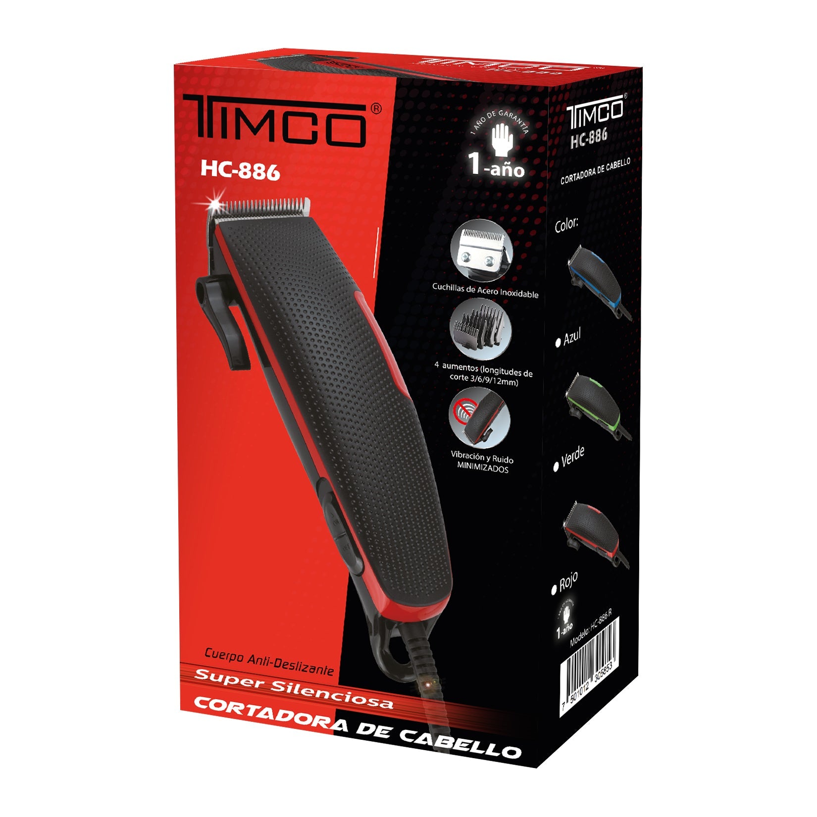 Maquina de Corte Cabello Barba Eléctrica Clipper Trimmer Peines Guia d ...