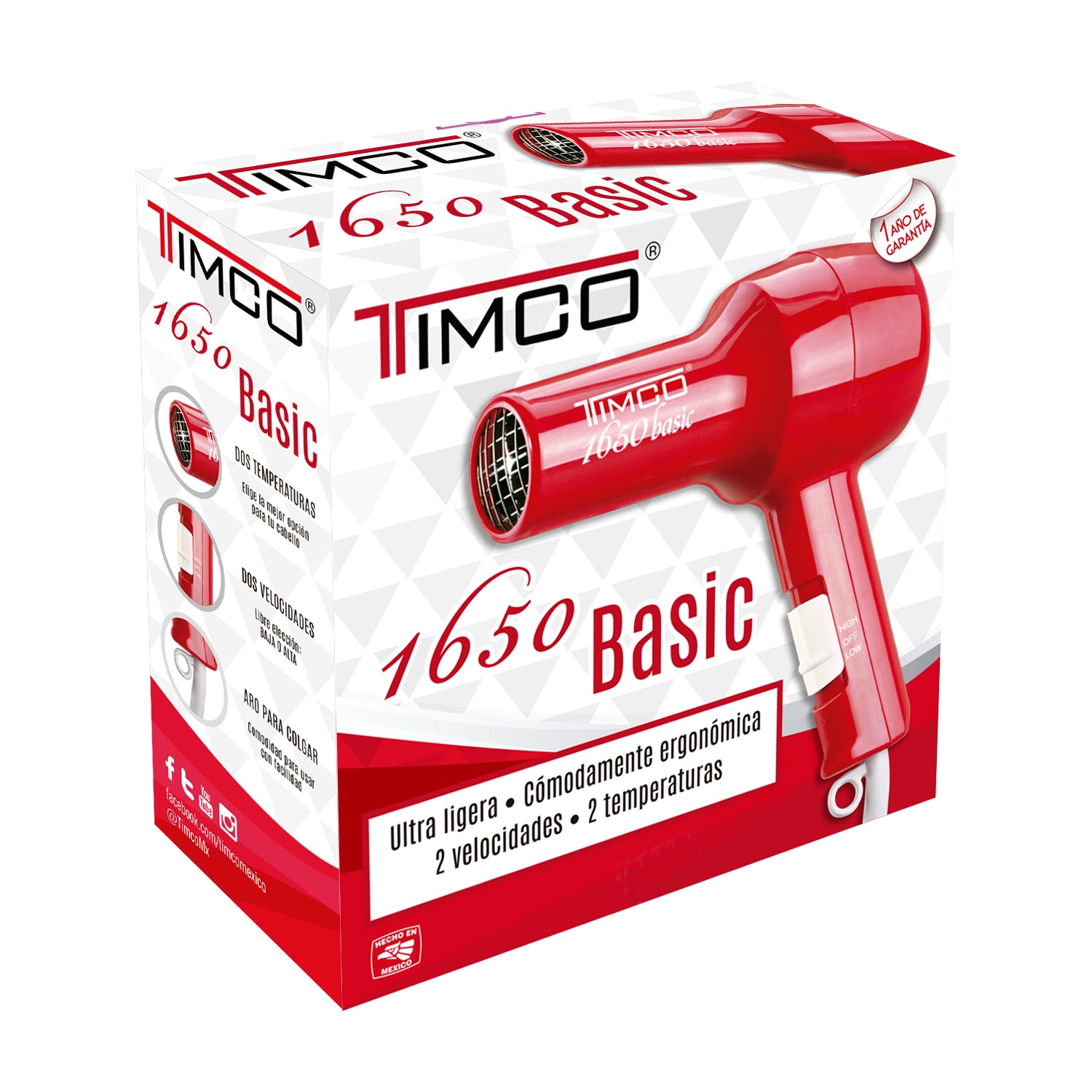 Secadora de Cabello Básica Uso Doméstico Timco B-1650 – timco.com.mx