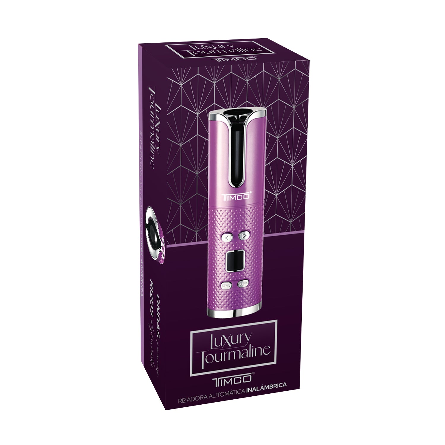 Tenaza Rizadora Automática Inalámbrica Luxury Tourmaline Barril 3X Cer ...